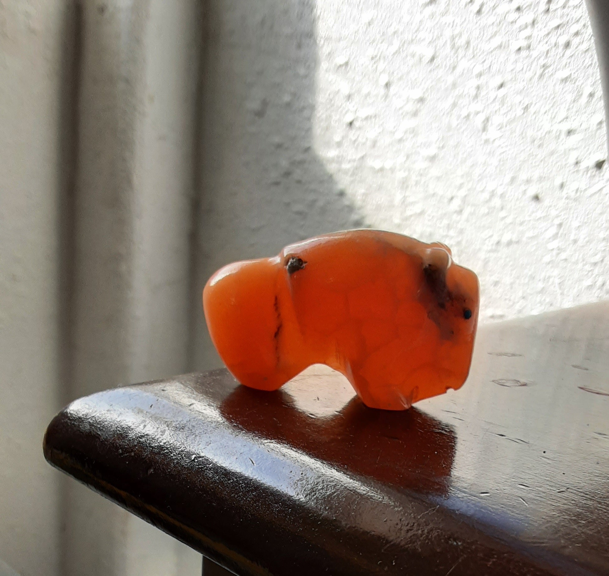 Orange Alabaster Buffalo | Jimmy Yawakia Carvings