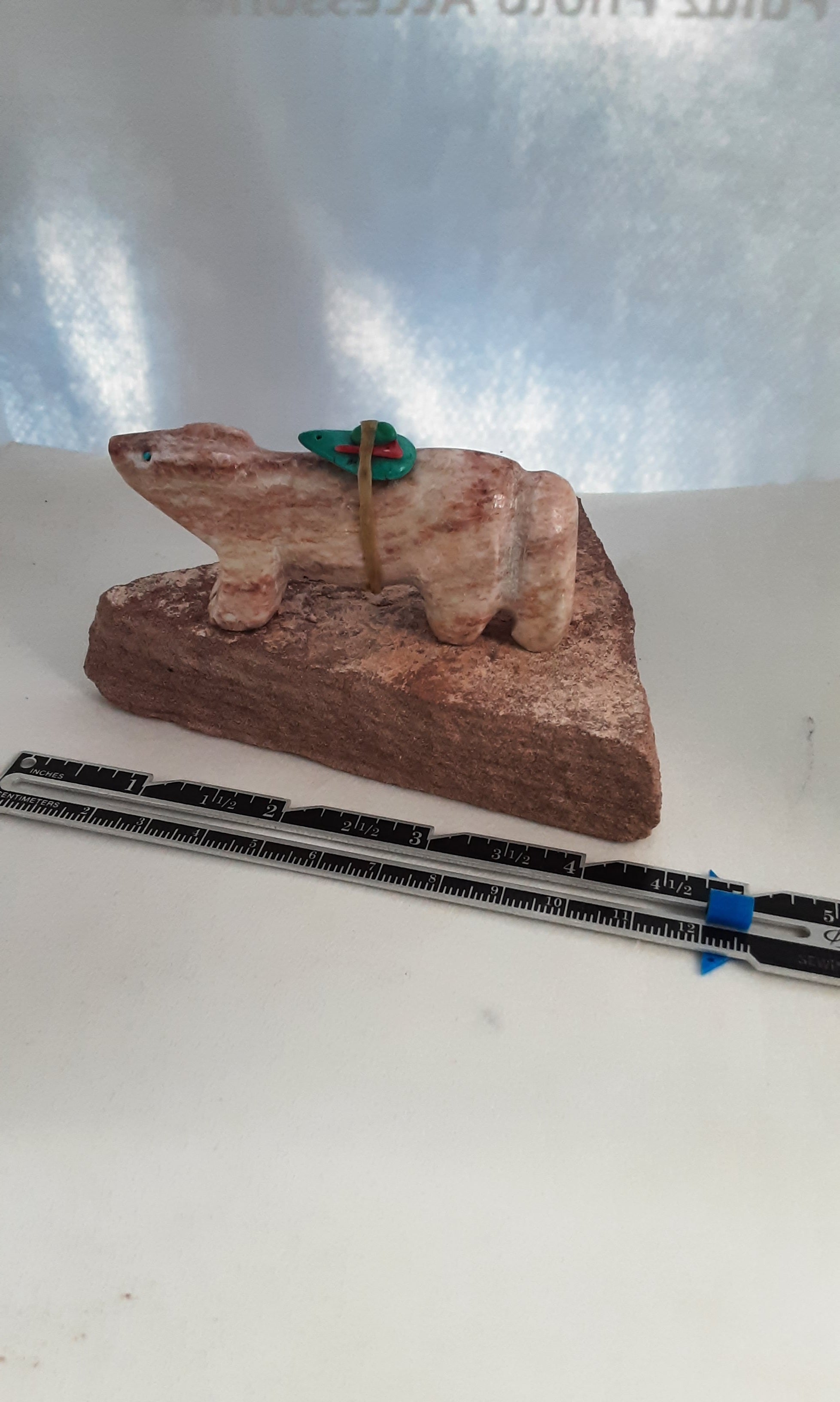 Pink Alabaster Traditional Wolf with offering | Jimmy Yawakia Carvings